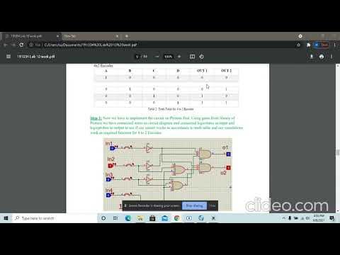 Lab 10: Encoders, Multiplexers by implementing circuit using ICs on Proteus and using Verilog ...