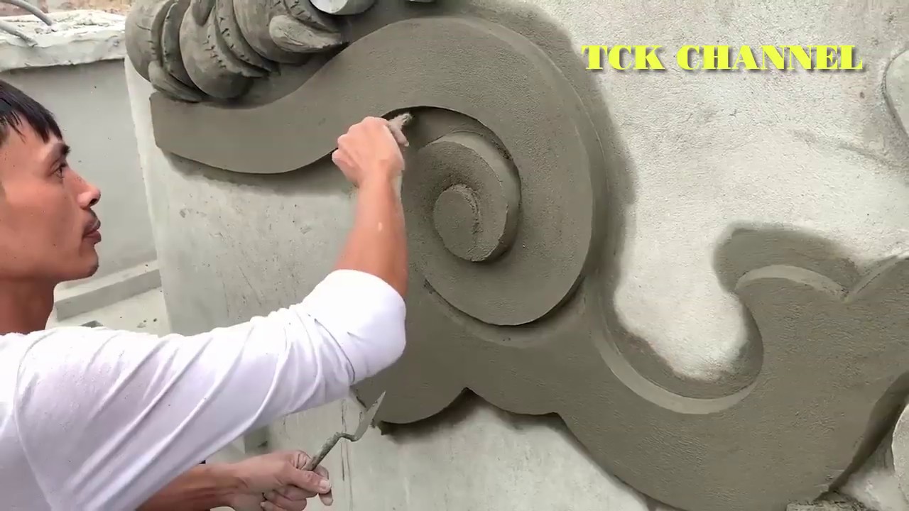 Amazing Construction skills - Wall Flower design | Step by step - YouTube