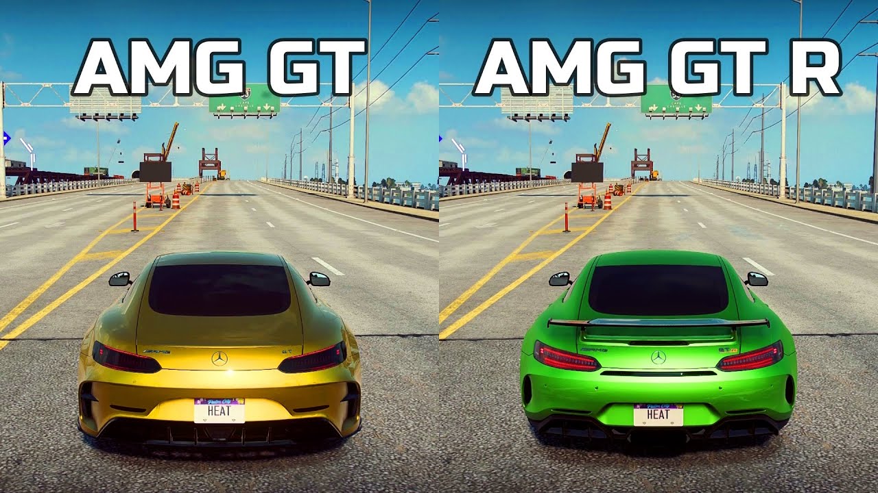 NFS Heat: Mercedes-AMG GT vs Mercedes-AMG GT R - Drag Race - YouTube