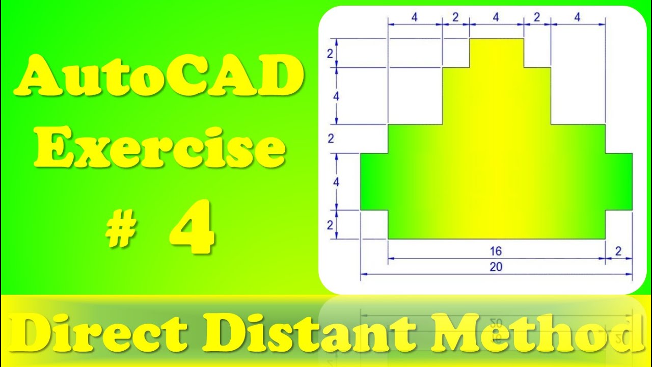 AutoCAD Practice Exercise # 4 - Direct Distant Method #autocad # ...