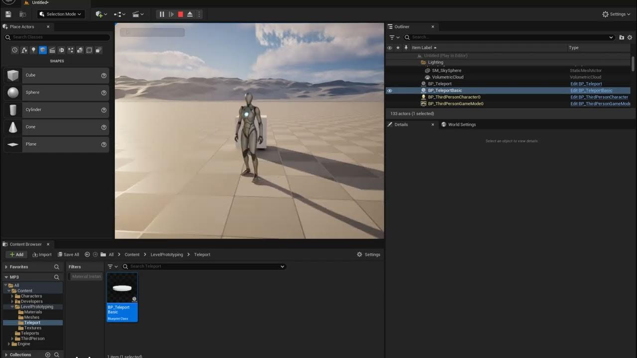 Unreal engine, how to make a simple teleport actor - YouTube