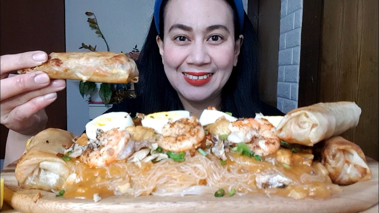 PANSIT PALABOK | LUMPIANG GULAY | MUKBANG | MUKBANG PHILIPPINES - YouTube