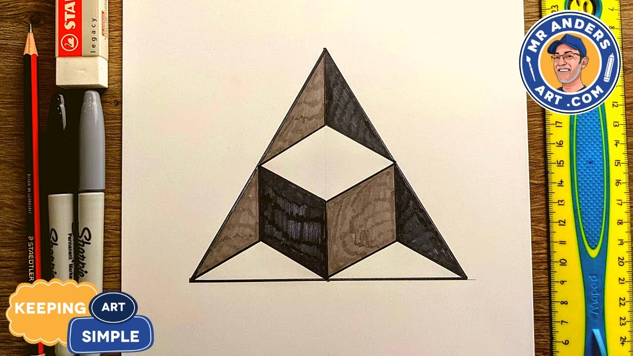 Simple step by step video about how to draw a cube in a triangle. - YouTube