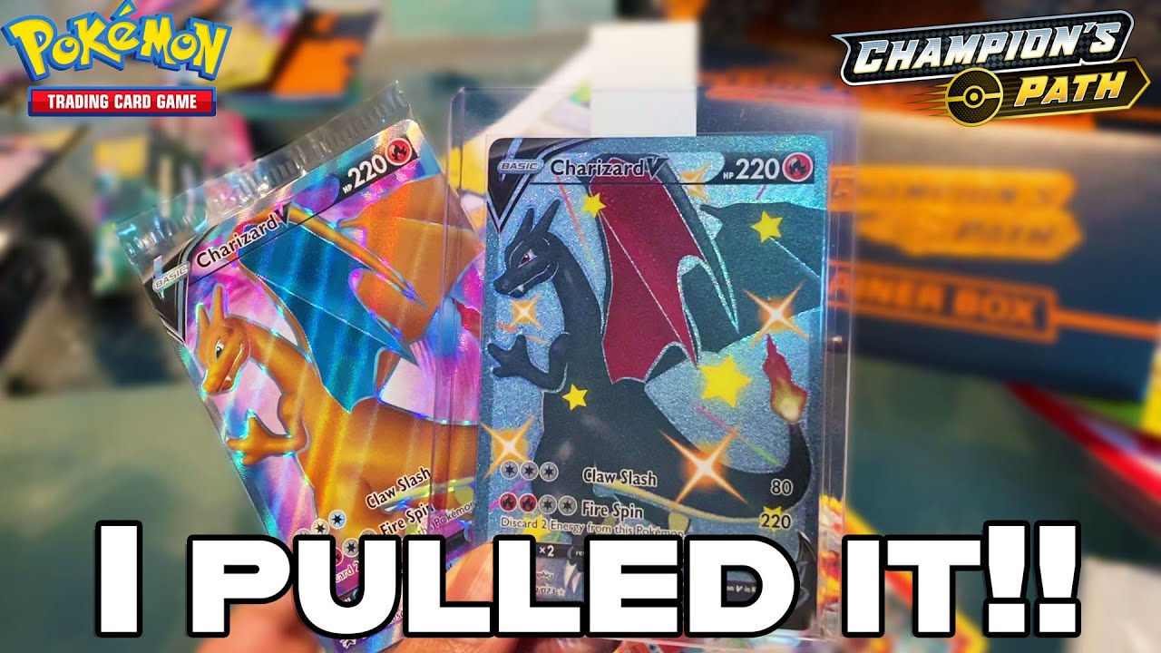 Pokemon Champion's Path Elite Trainer Box - Pulled Shiny Charizard V ...