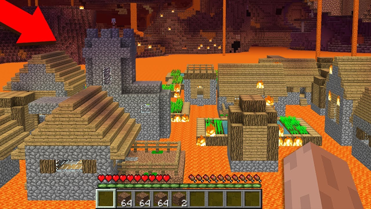 VILLAGE in NETHER! How to find Village in the NETHER in Minecraft? Noob ...