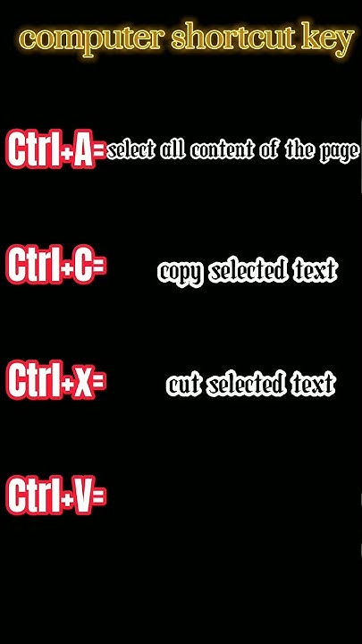 computer shortcut key - YouTube