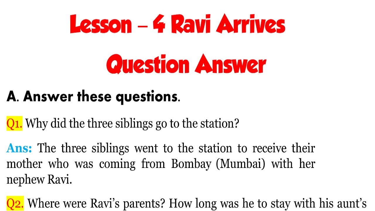 Ravi Arrives Question Answer Class 7 English The Magic Carpet L 4 ravi-arrives-question-answer-class-7-english-the-magic-carpet-l-4