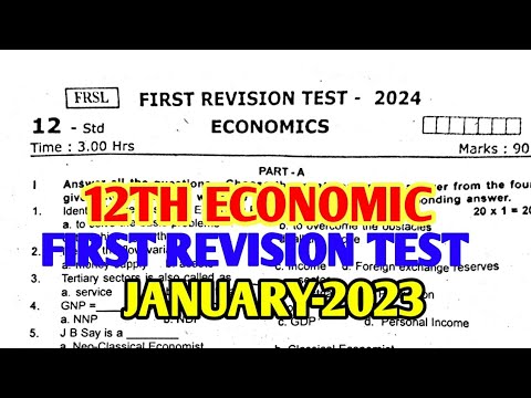 12TH ECONOMICS FIRST REVISION TEST JANUARY-2024 OFFICIAL ORIGINAL ...