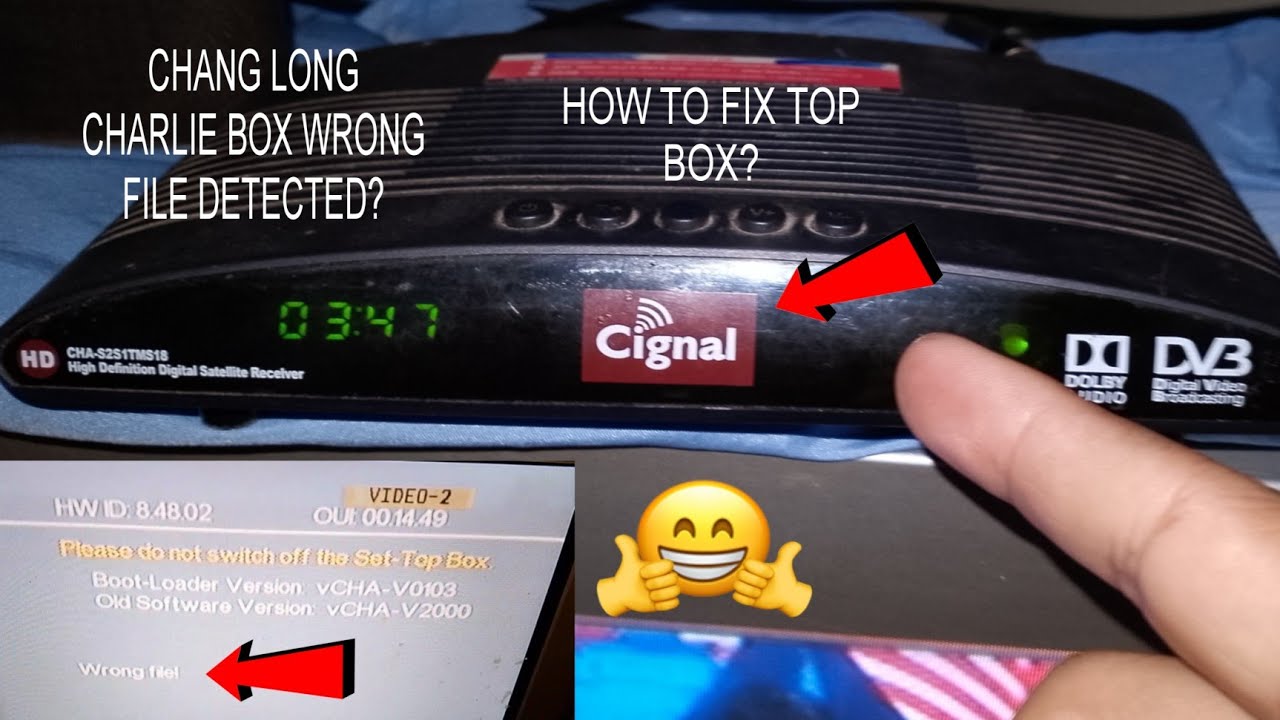 CHANG HONG CIGNAL HD BOX WRONG FILE DETECTED HOW TO FIX? - YouTube