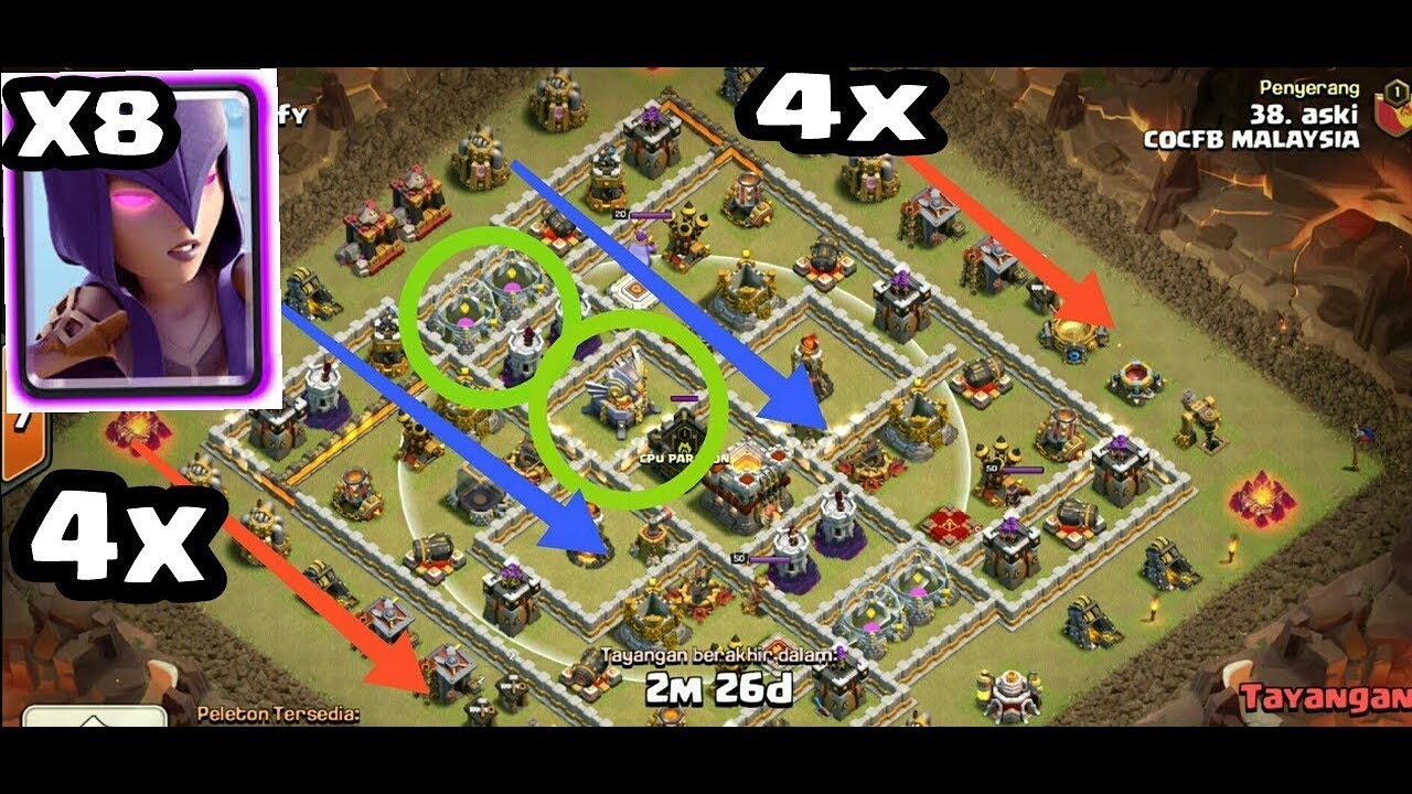 8 WITCH SUKSES ROBOHKAN BASE KOTAK SIMETRIS STRATEGY COC TH 11 - YouTube