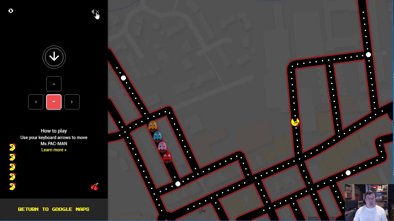 Pacman In Google Maps - YouTube
