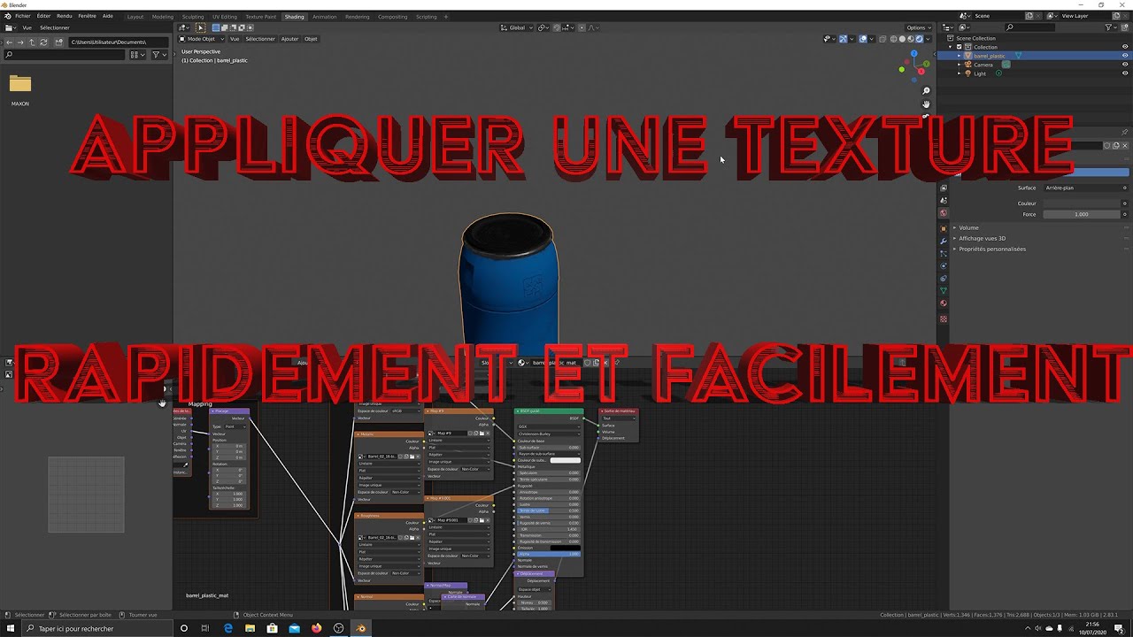 TUTO BLENDER FR - METTRE UNE TEXTURE RAPIDEMENT ET FACILEMENT - YouTube