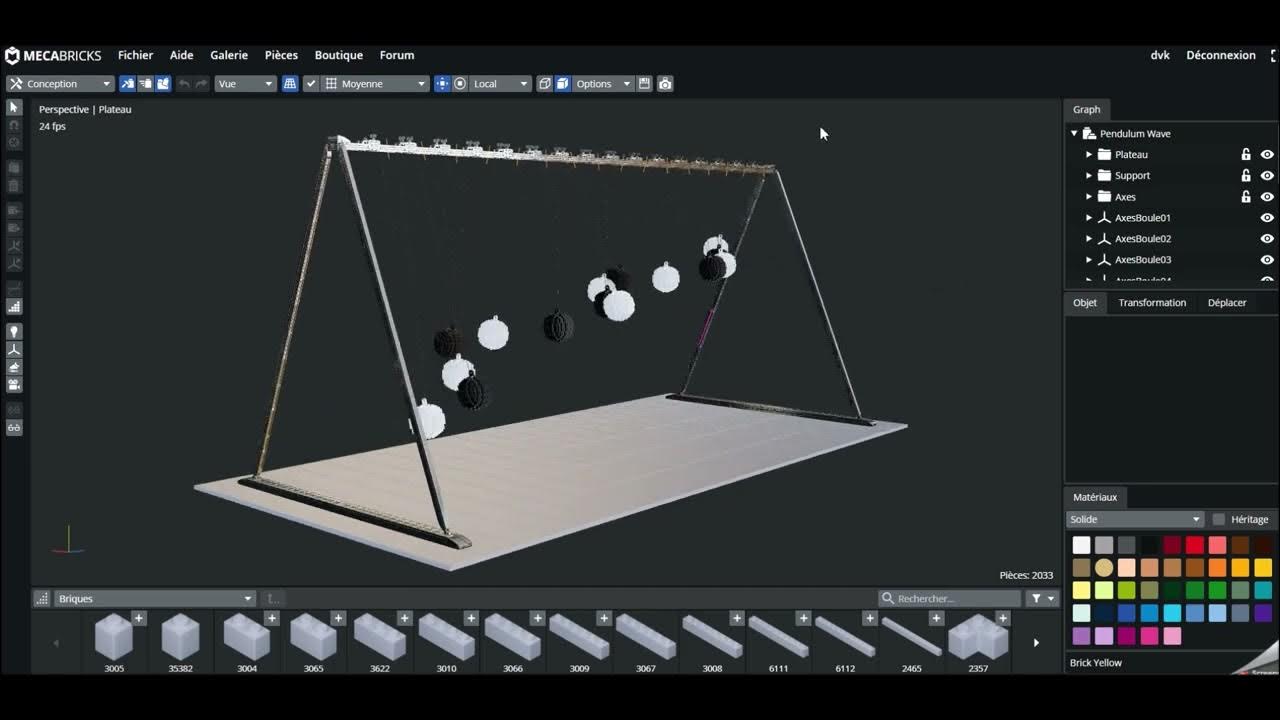 Pendulum Wave Animation with mecabricks - YouTube