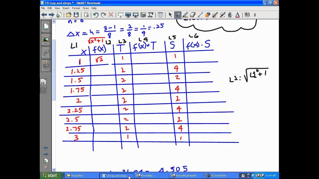 Lesson 3 4 part2 Simpson Trapezoid example - YouTube