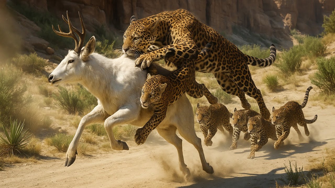 Deer Chased by 5 Hungry Jaguars in the Desert – Epic Wildlife Showdown ...