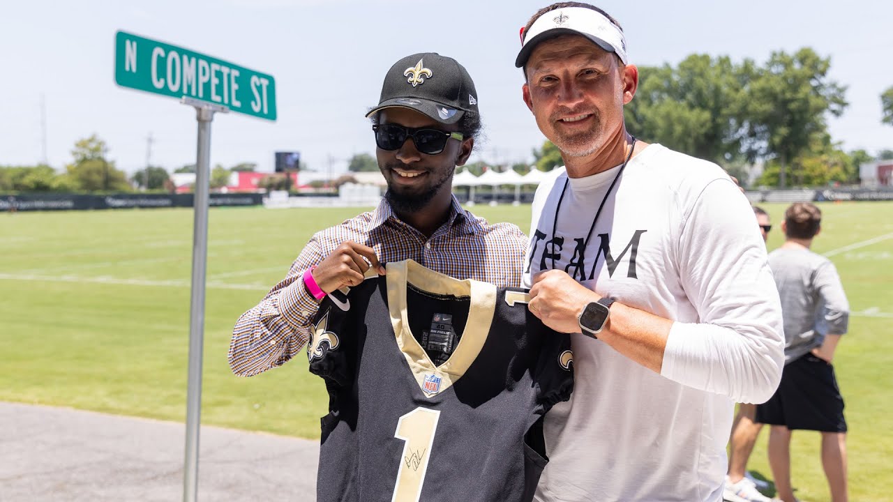 High School Valedictorian Elijah Hogan visits Saints Minicamp | New ...