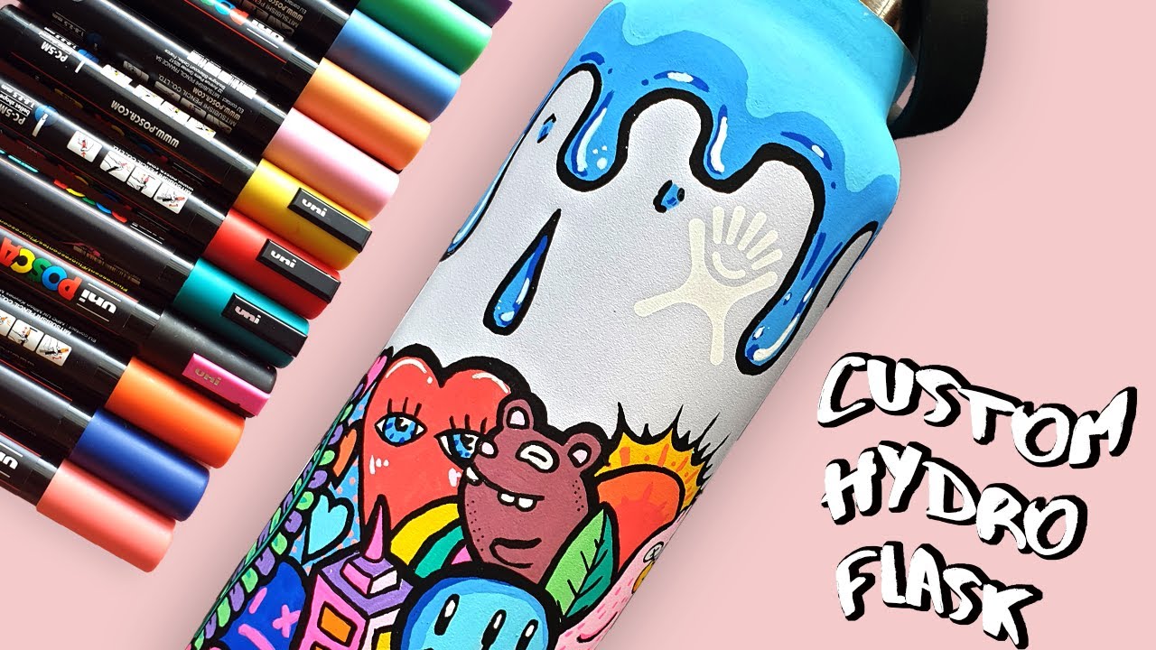 Custom doodle Hydro Flask (SaTiSfYiNg) - YouTube