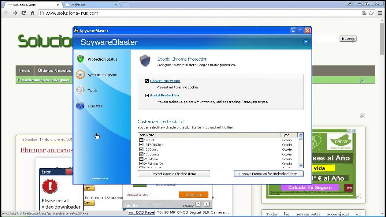 SpyWareBlaster 5.0 - YouTube