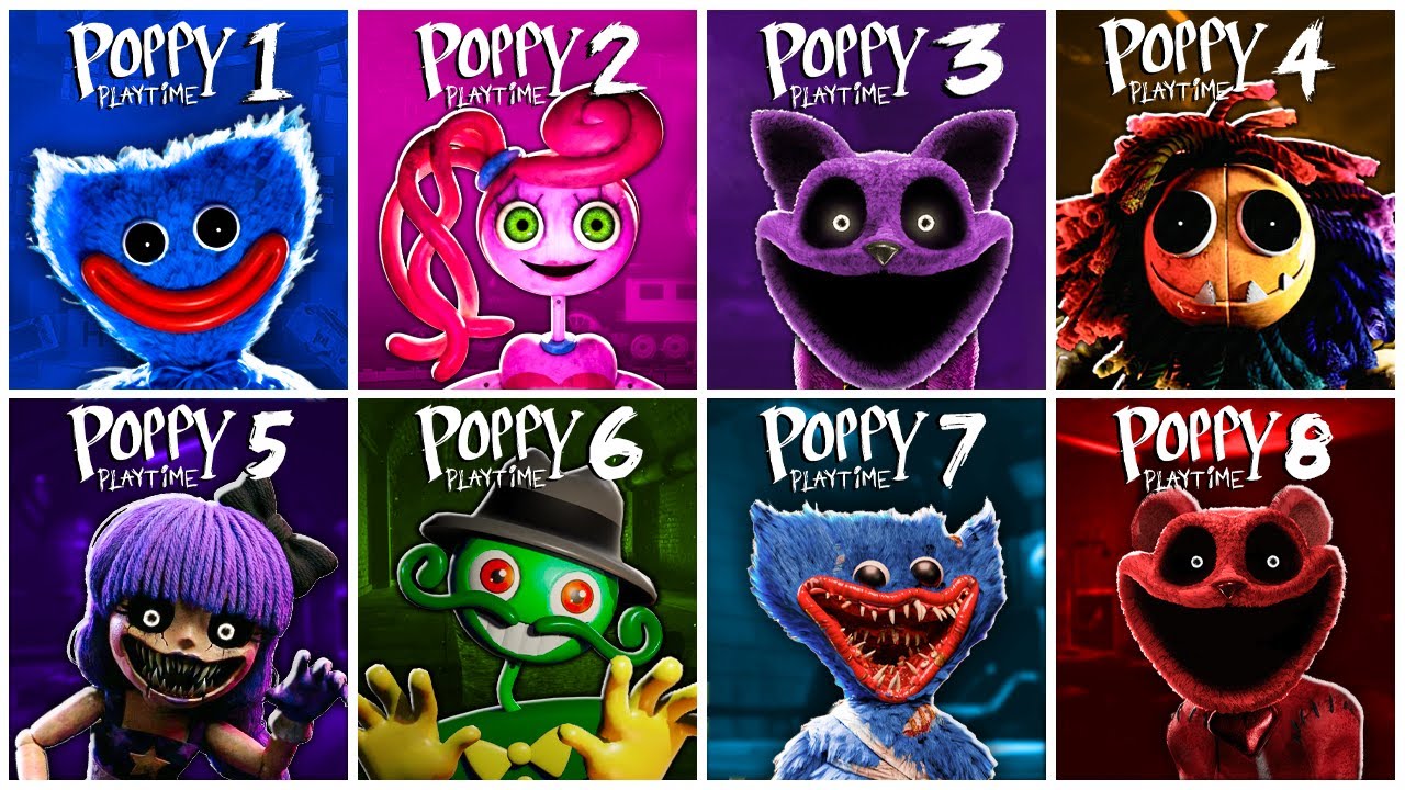 Poppy Playtime: Chapter 1, 2, 3, 4, 5, 6, 7 & 8 Full Gameplay ...