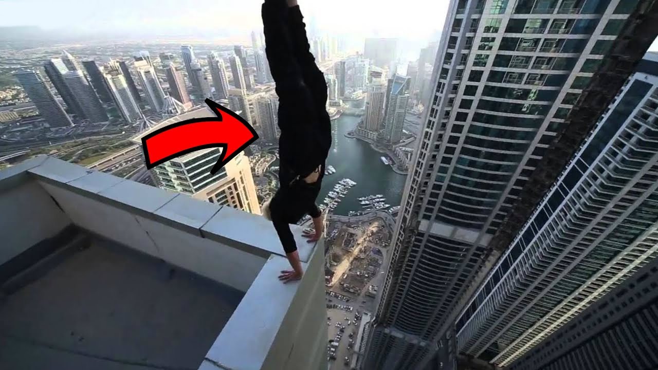 guy falls of really tall building... - YouTube