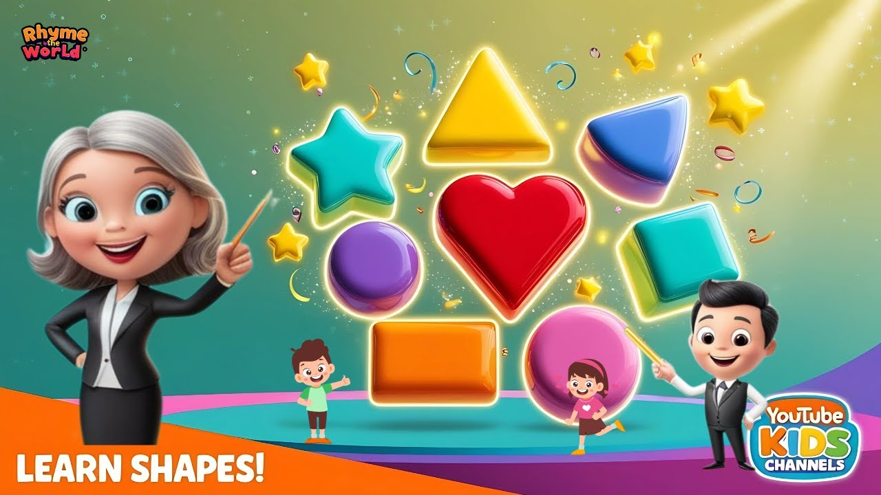 Learn Shapes for Kids | Fun and Easy Shapes Song with Cute Cartoons ...