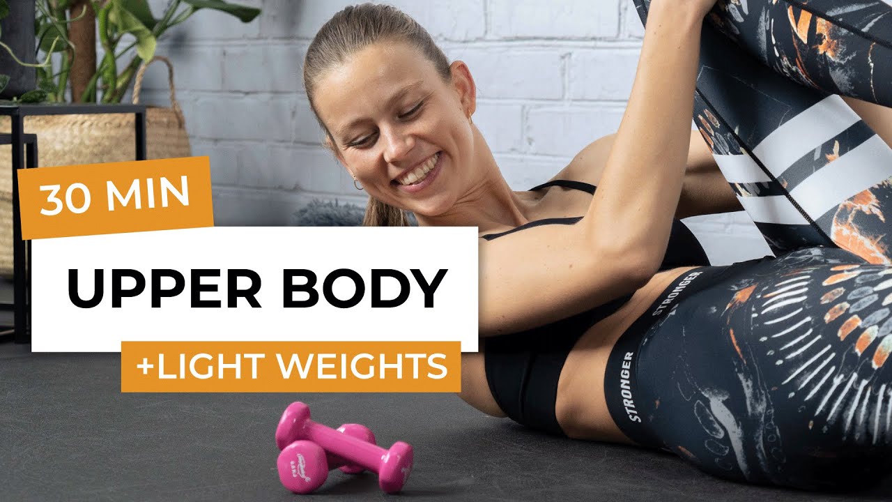 30 MIN UPPER BODY WORKOUT WITH LIGHT WEIGHTS | Barre Arms to the Beat ...