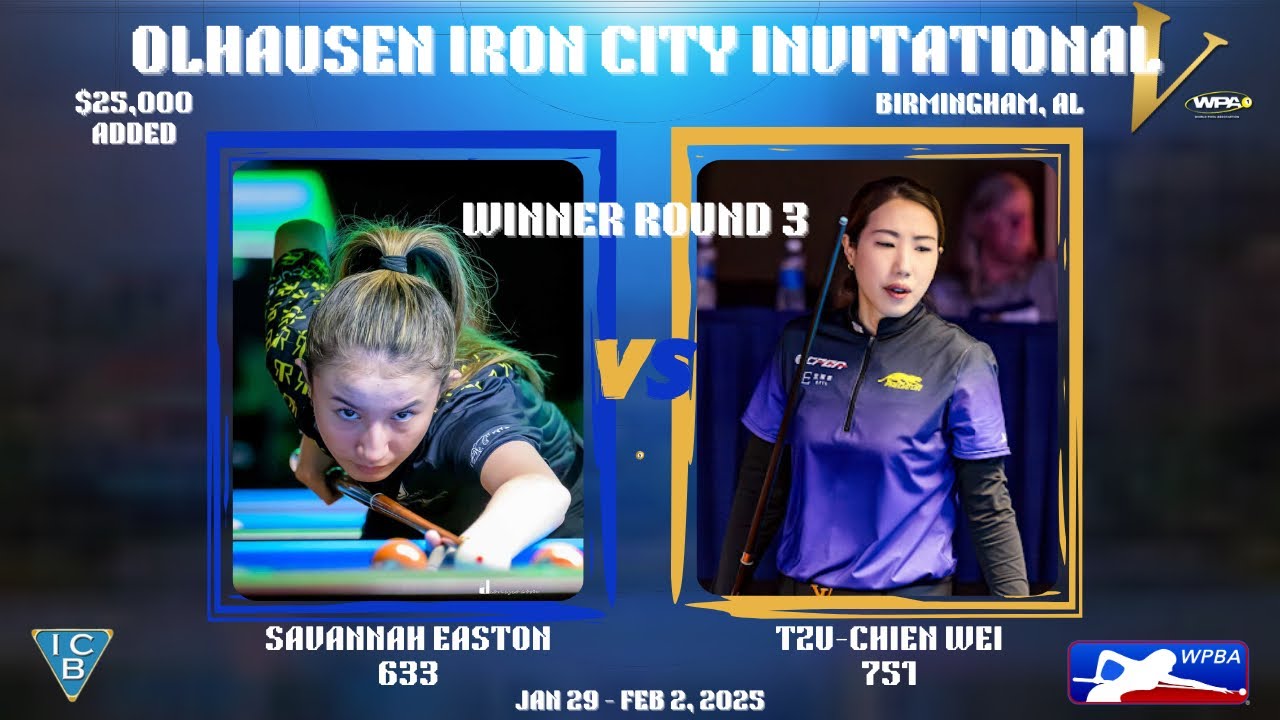 WPBA Olhausen Iron City Invitational V - Savannah Easton vs Tzu-Chien ...