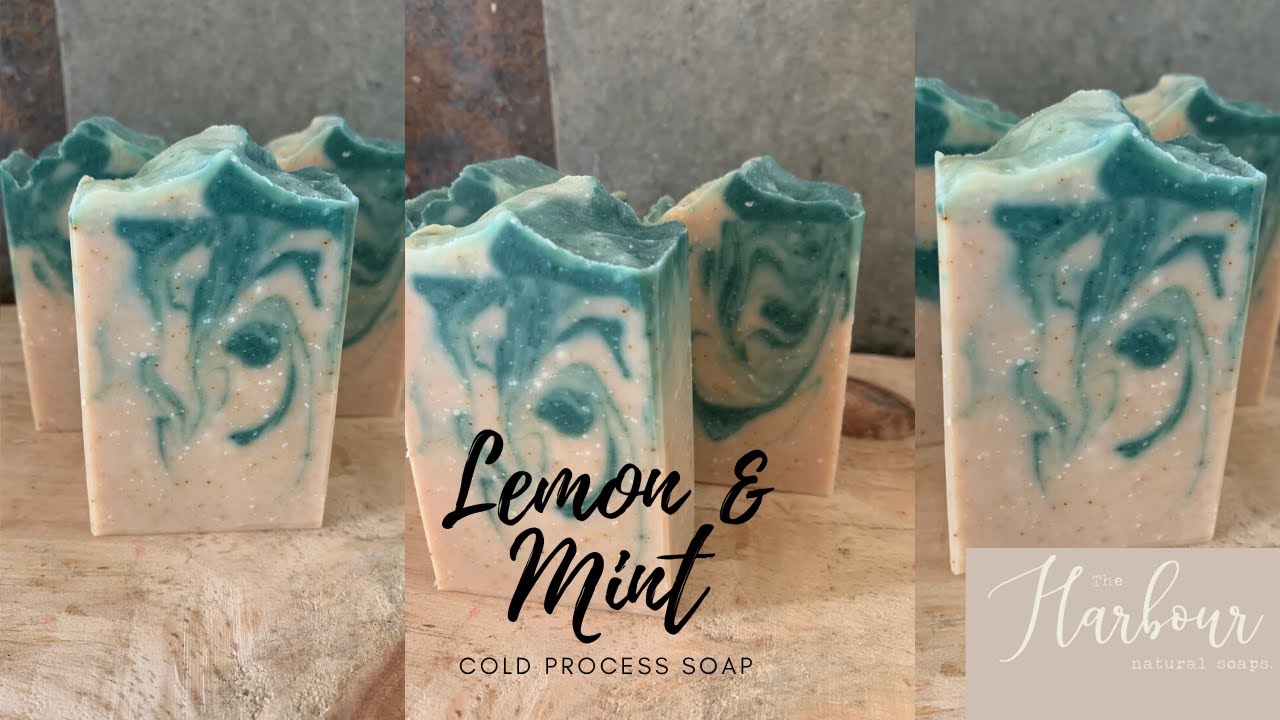 Lemon and Mint Cold Process Soap Making, Heat Transfer Method - YouTube