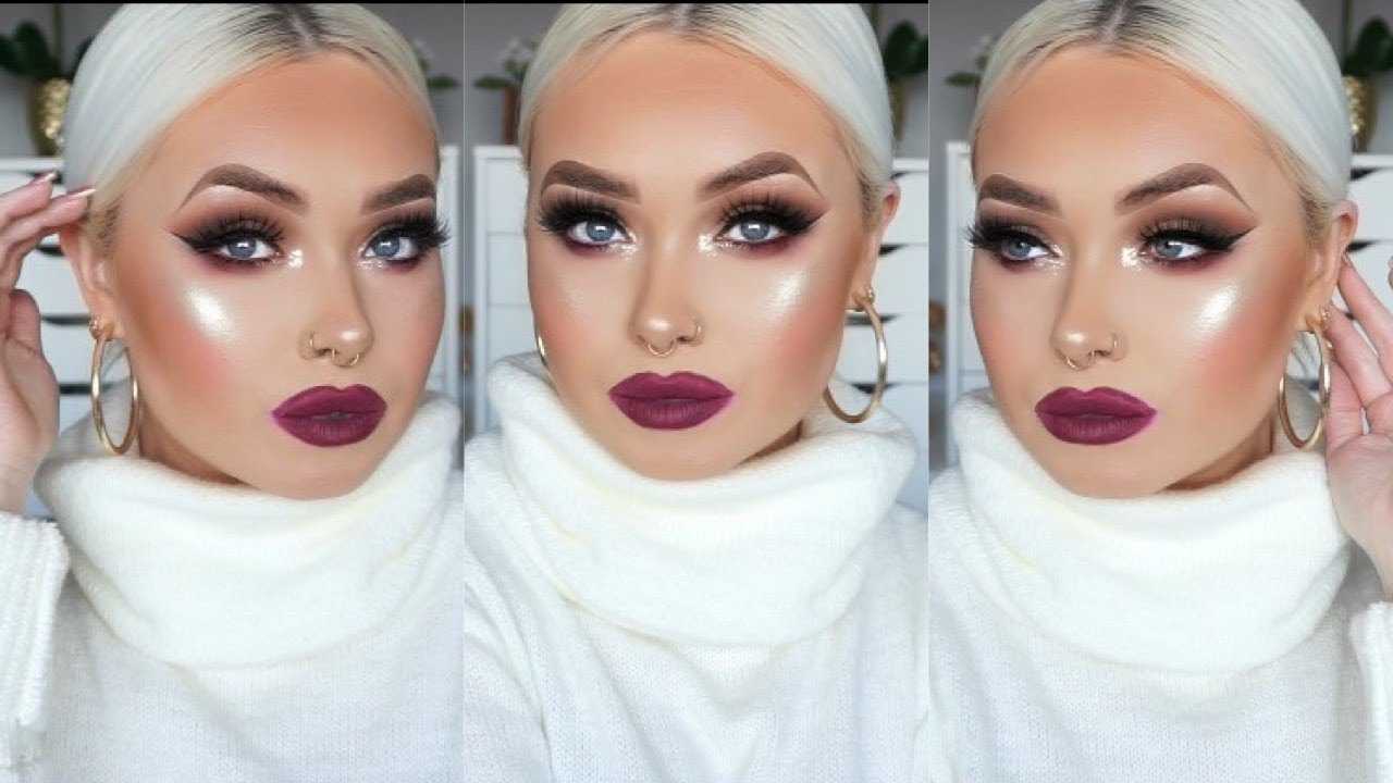Berry + Bronze Festive Makeup Tutorial *Disaster* - YouTube