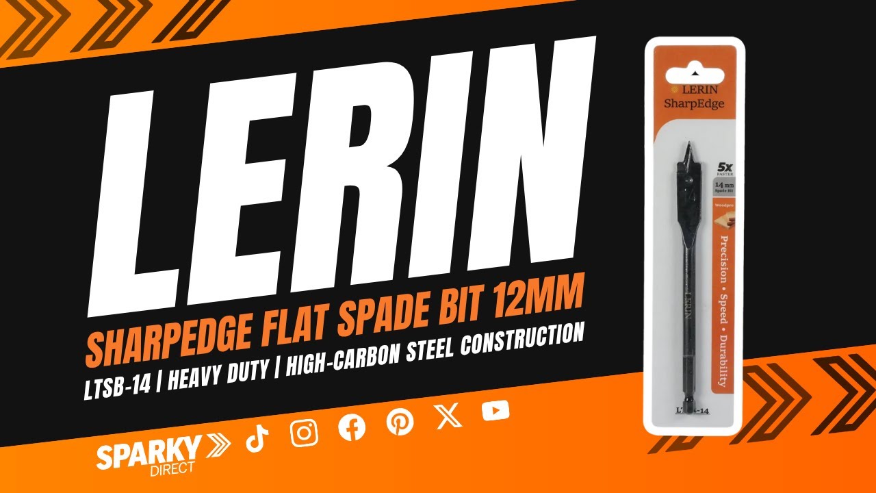 Lerin LTSB-14 | SharpEdge Flat Spade Bit 14mm Heavy Duty - YouTube