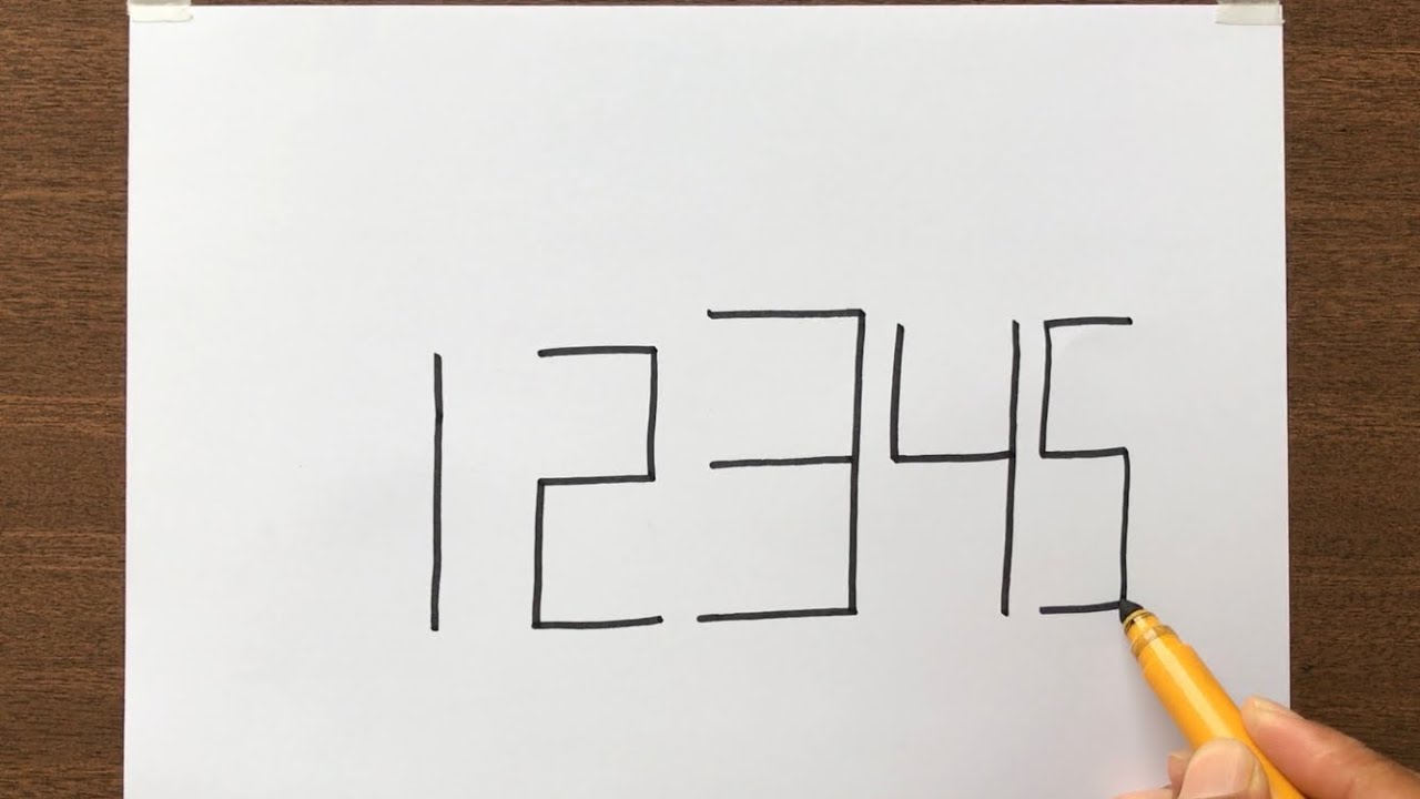 How to Draw Tajmahal Picture from number 12345 - YouTube