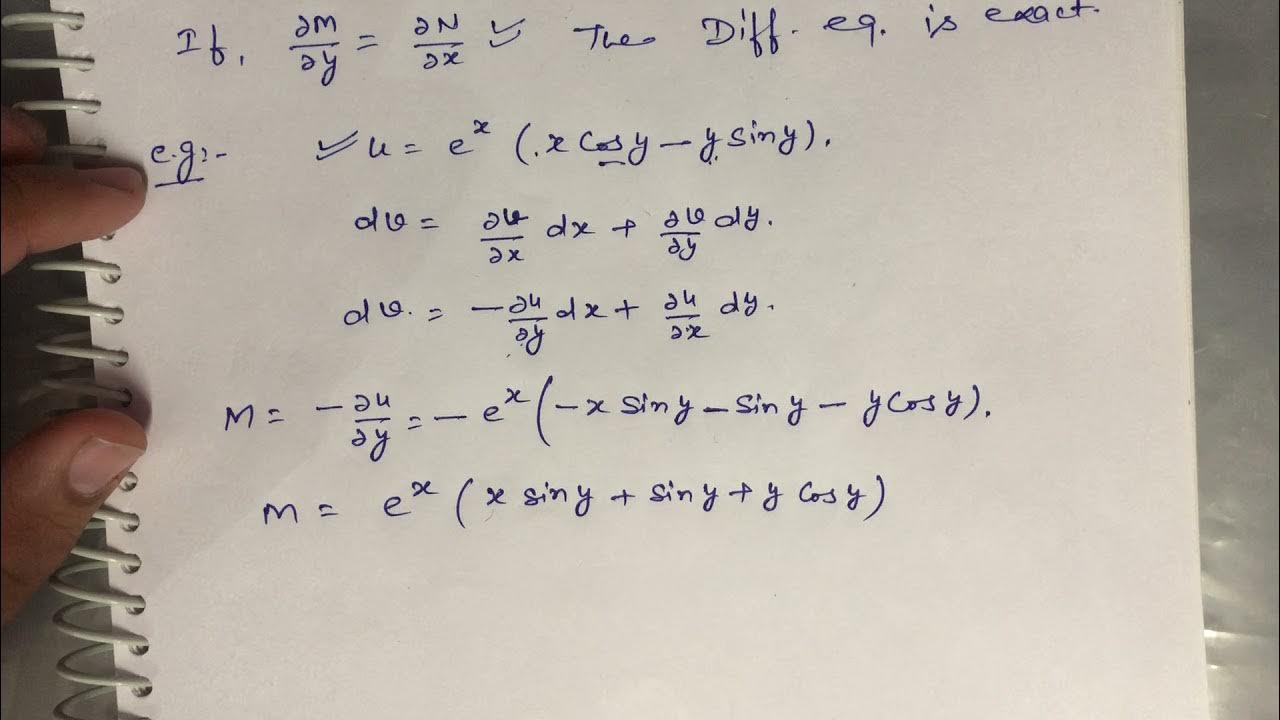 Lect 11: Calculus Of Complex Functions || Exact Differential Method ...
