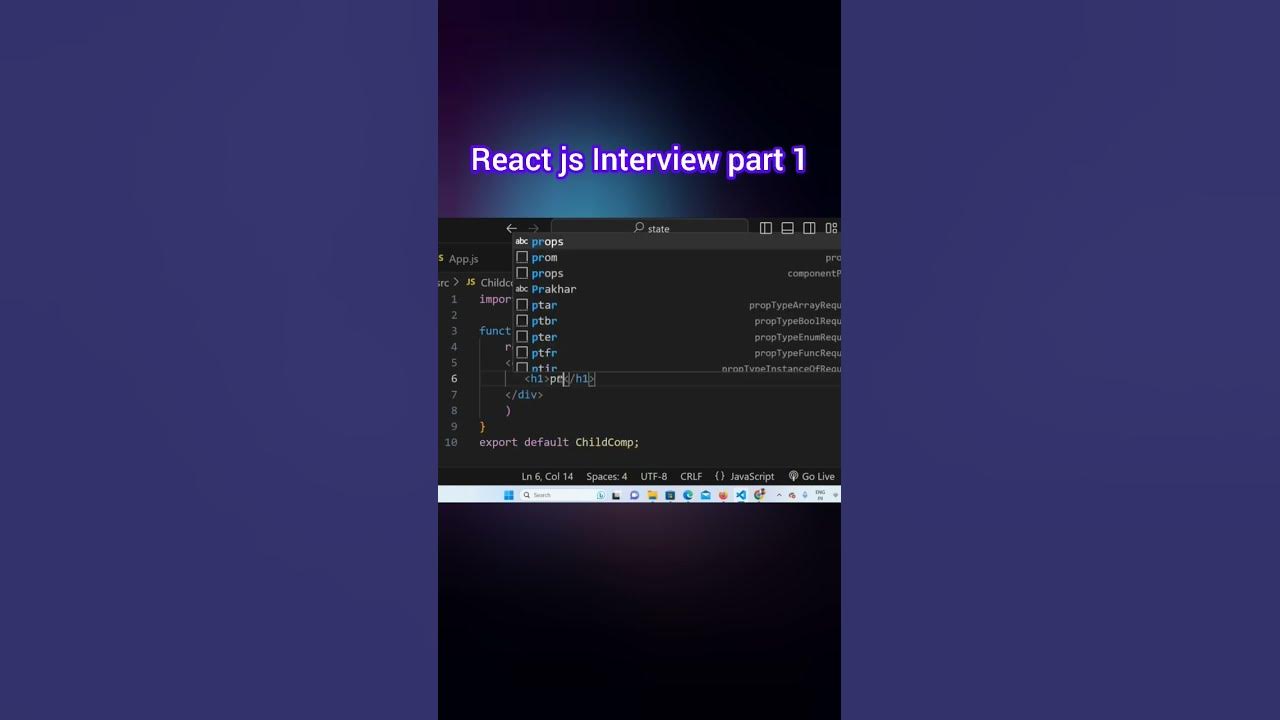 Most Asked React Js Interview Question Part1 π Shorts Javascript Reactjs Youtube