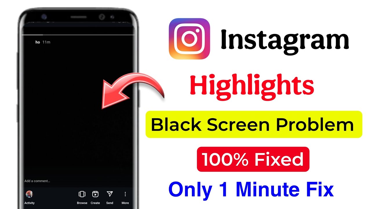 Fix Instagram highlights black screen problem | instagram highlights not working problem solved ...