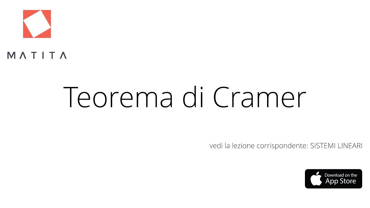 Teorema di Cramer - YouTube