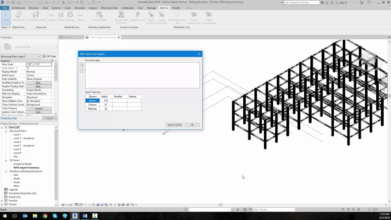 Import Rebar from RISA into Autodesk Revit - YouTube