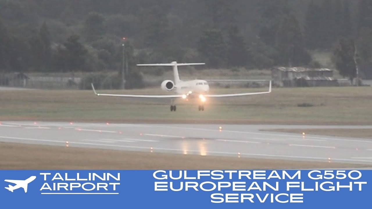 Plane Spotting Gulfstream G550 (SE-RKL) Landing in rain at Tallinn ...