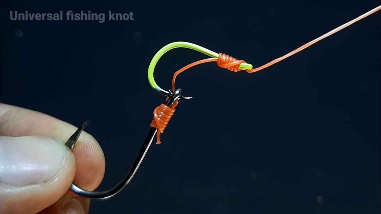 How to make a knotless knot, two hooks on one line - YouTube