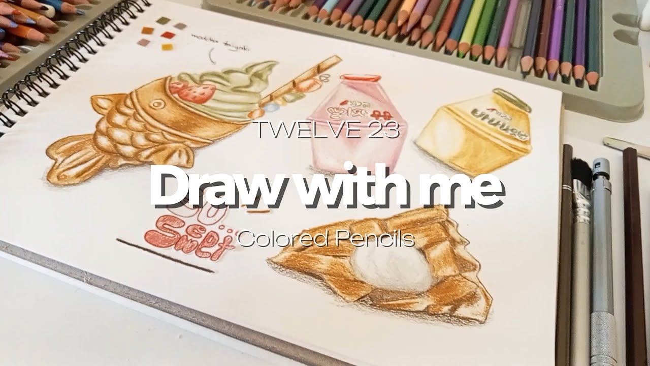 Art Vlog : Draw with me / Dessert art by colored pencils - YouTube