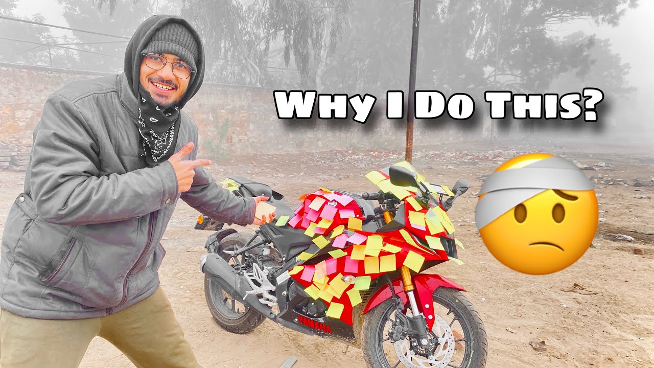I Put 1000 Sticky Notes On My Sports Bike😱 - YouTube