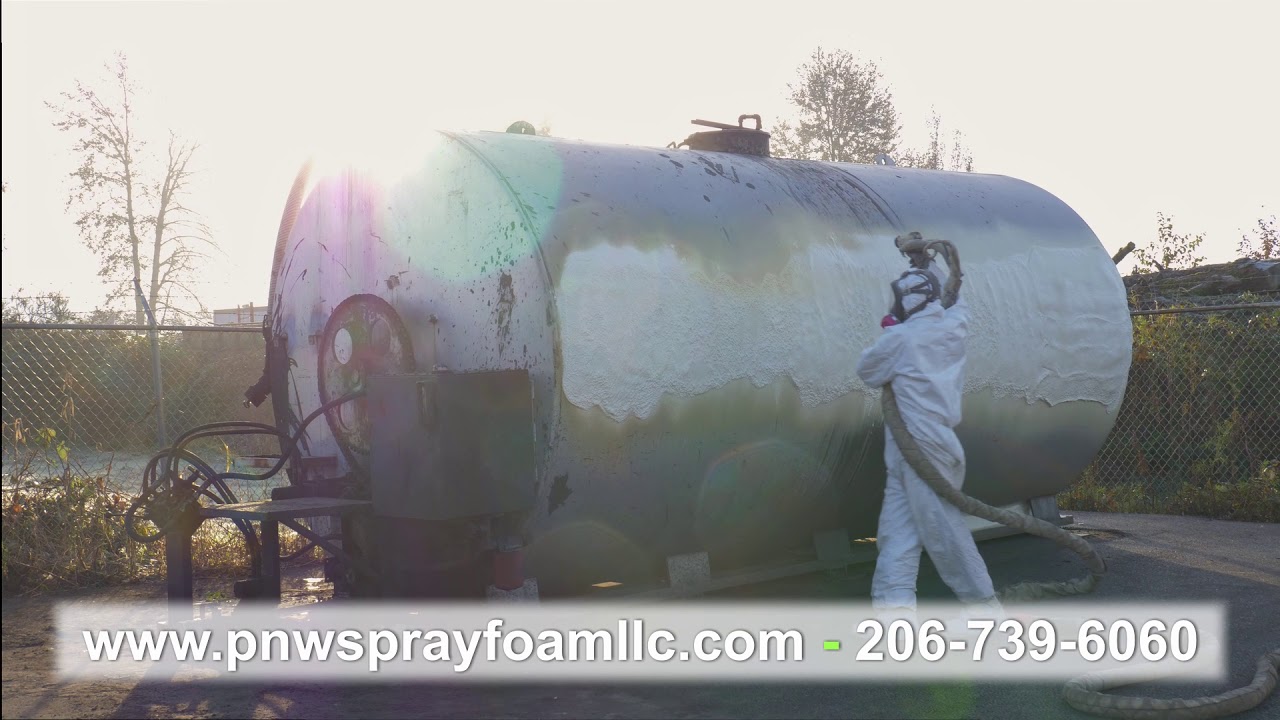 Oil Tank Spray Foam Insulation || PNW Insulation - YouTube