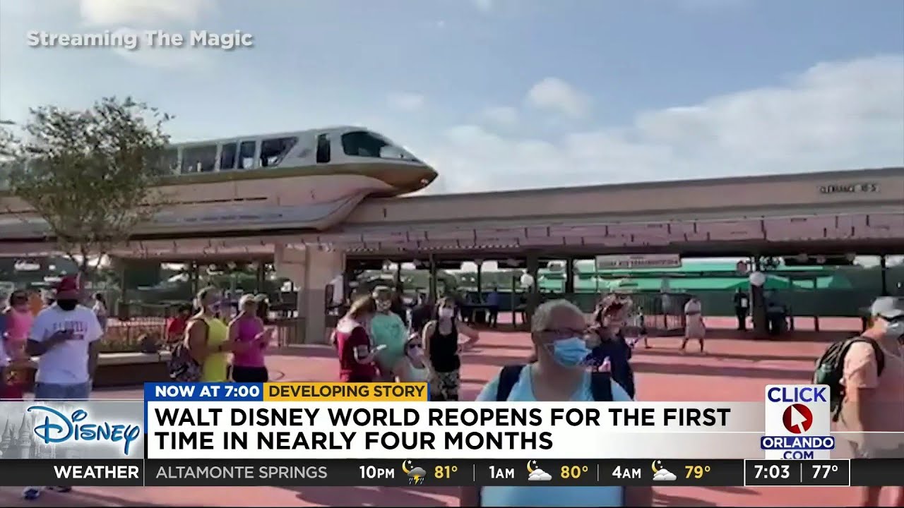 Disney World reopens for the first time in nearly four months. - YouTube