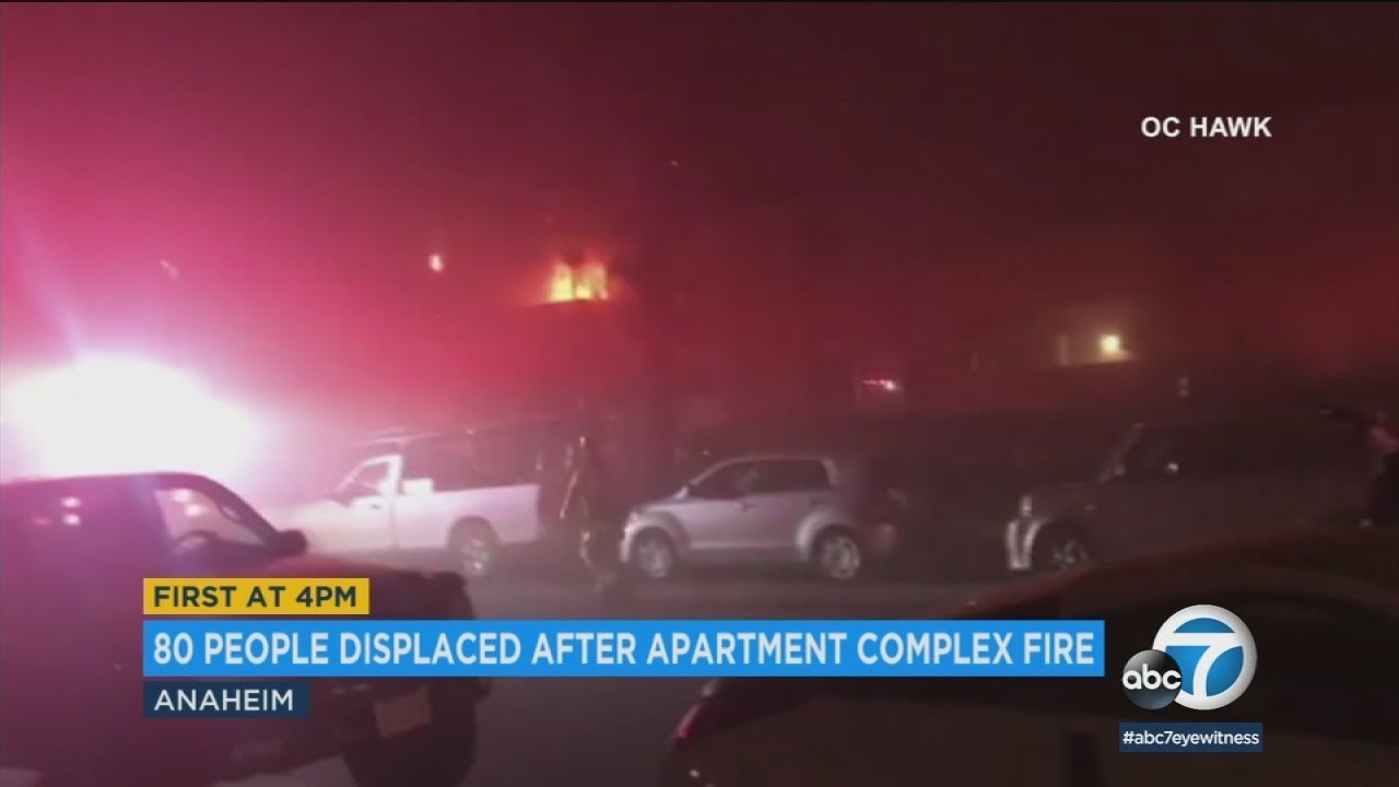 80 displaced by Anaheim apartment fire | ABC7 - YouTube