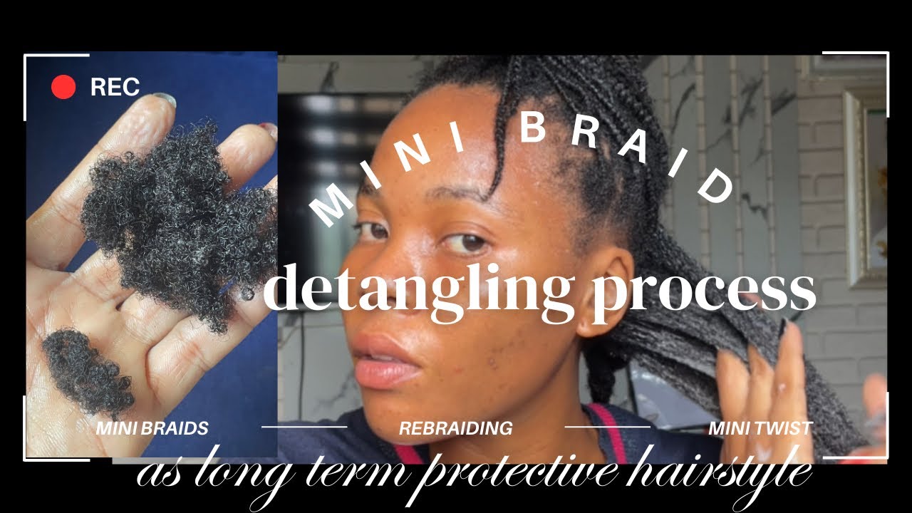 The best Detangling technique on mini braids - YouTube