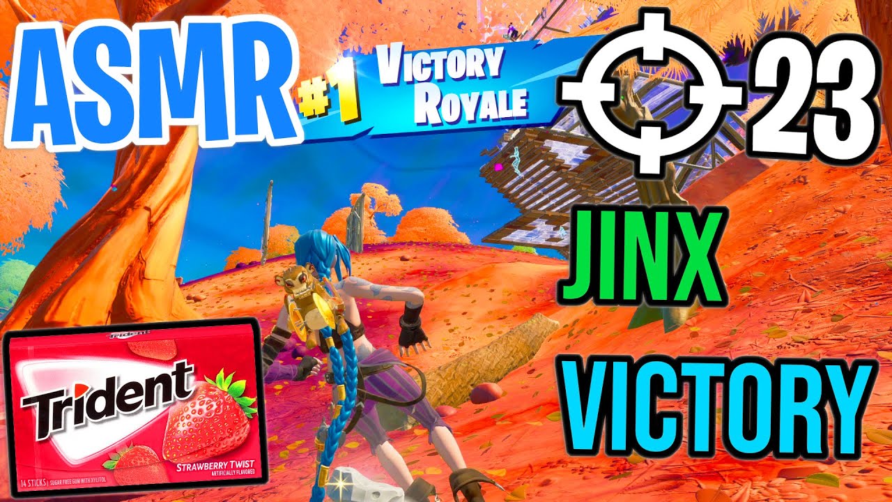 ASMR Gaming 🤩 Fortnite Jinx Victory Royale! Relaxing Gum Chewing 🎮🎧 ...