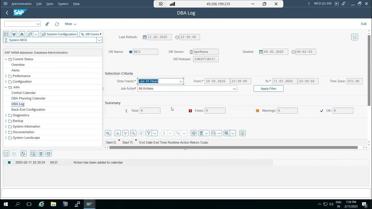 SAP GUI - Transaction Code - DBACOCKPIT - YouTube