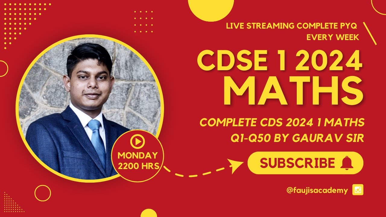 Complete CDS 1 2024 Mathematics PYQ | Q1 - Q50 | Solving Complete CDS ...