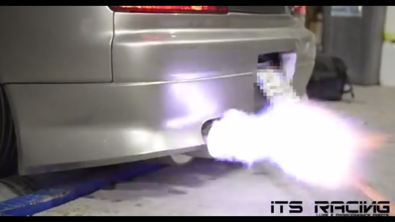Nissan Silvia S15 spitting flames - HKS Hi-power silent exhaust SR20DET ...
