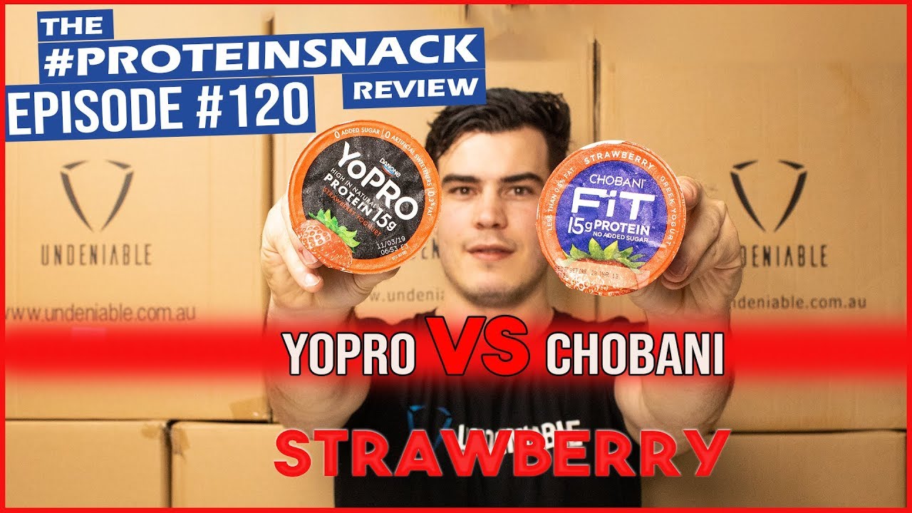Chobani Fit vs Yopro - Strawberry - #Proteinsnack Review - Ep 120 - YouTube