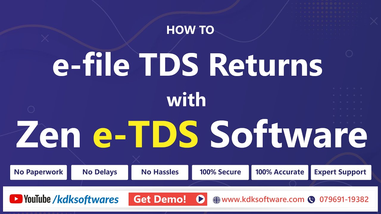 How to e-file TDS returns with Zen #TDS Software - YouTube